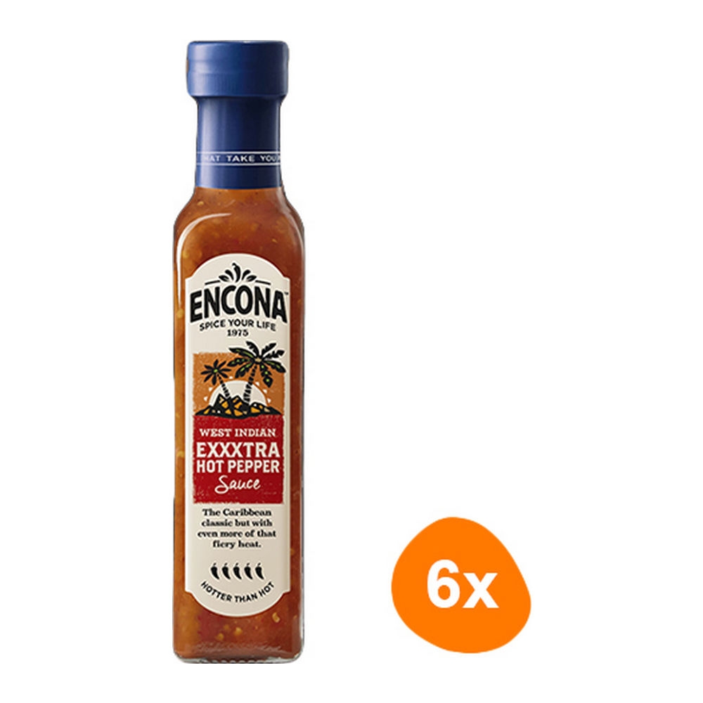 Encona West Indian Exxxtra Hot Pepper Sauce 6x 142ml Foodworld Xl De