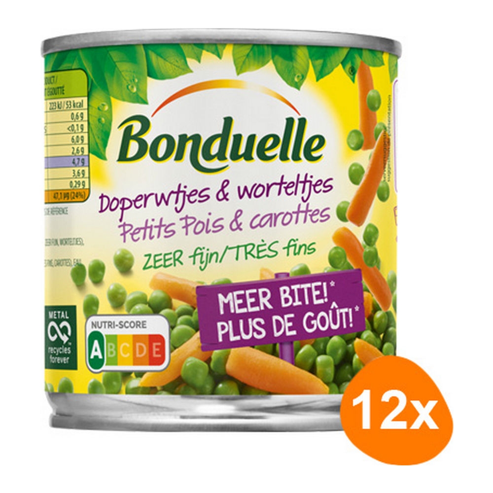 Bonduelle - Erbsen & Möhrchen sehr fein - 12x 150g | Foodworld XL DE