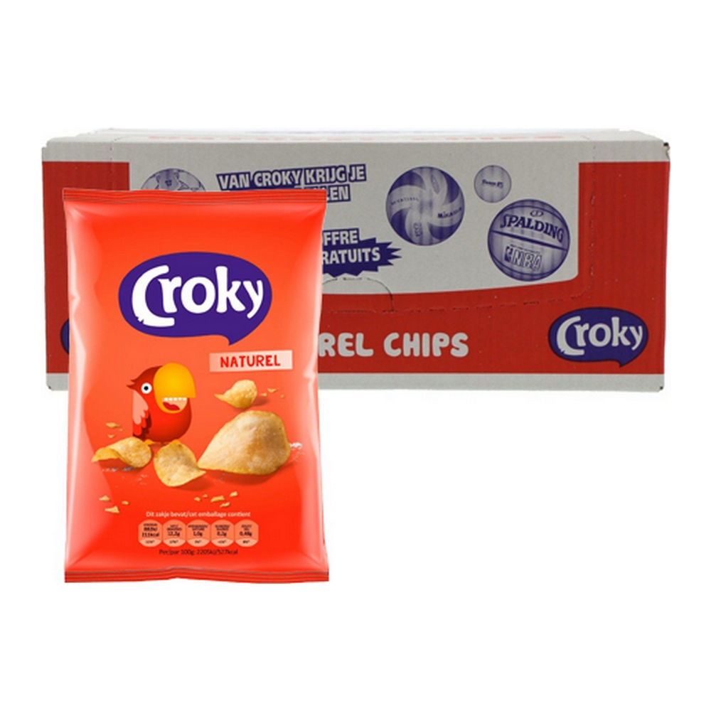 Croky - Naturel Gesalzen Chips - 20 Mini Beutel | Foodworld XL DE